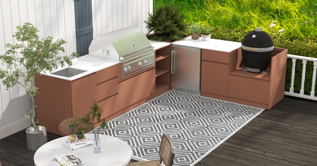Outdoor Kitchen 2025: Aluminum Modular Cabinets with Mocha Mousse ...